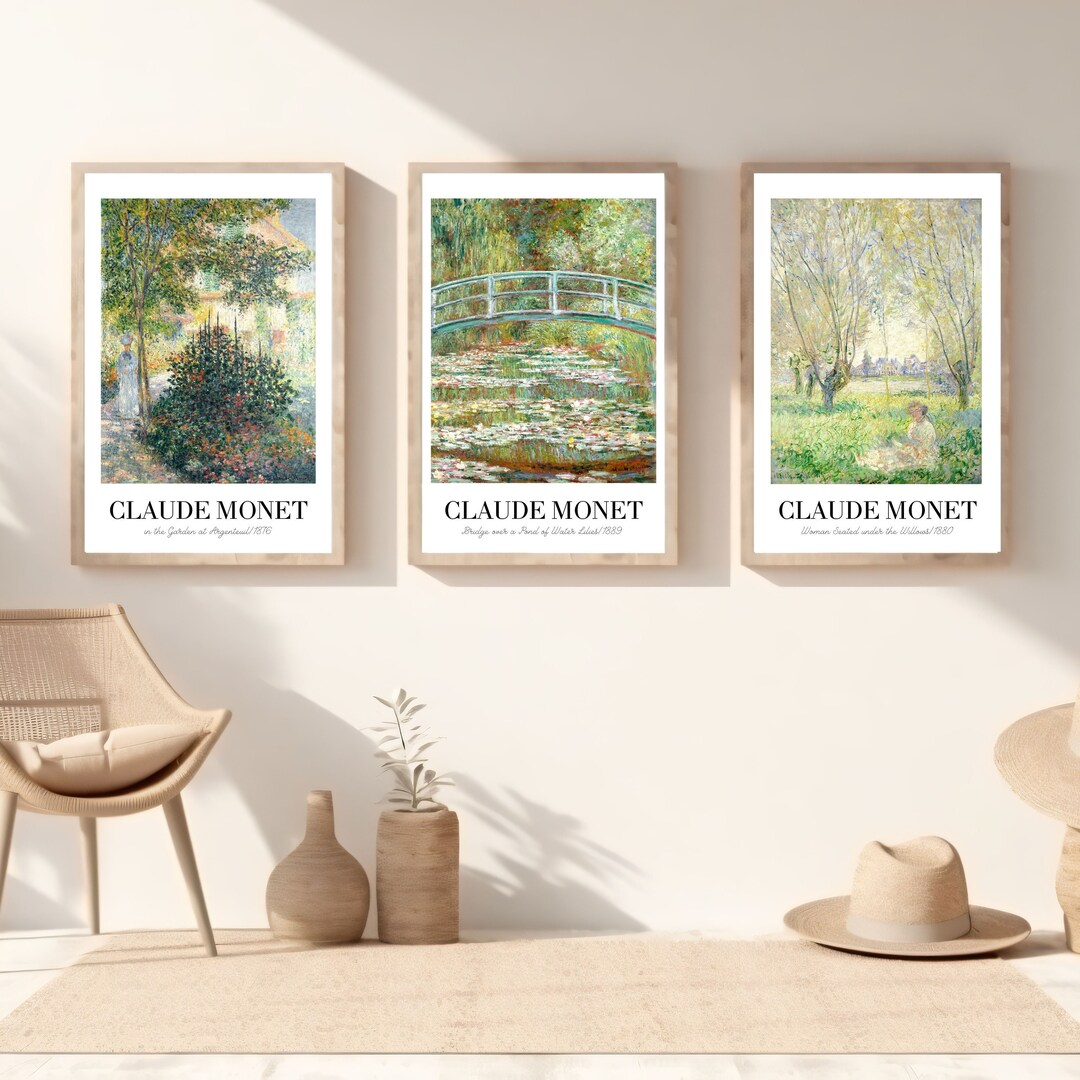 Claude Monet Prints, Monet Set of 3 Prints, Gallery Wall Set, Claude ...