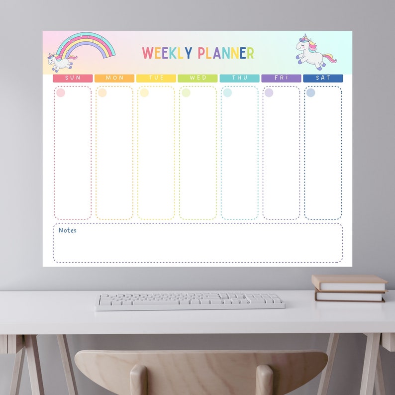 Kids Weekly Planner Printable Unicorn Daily Planner - Etsy