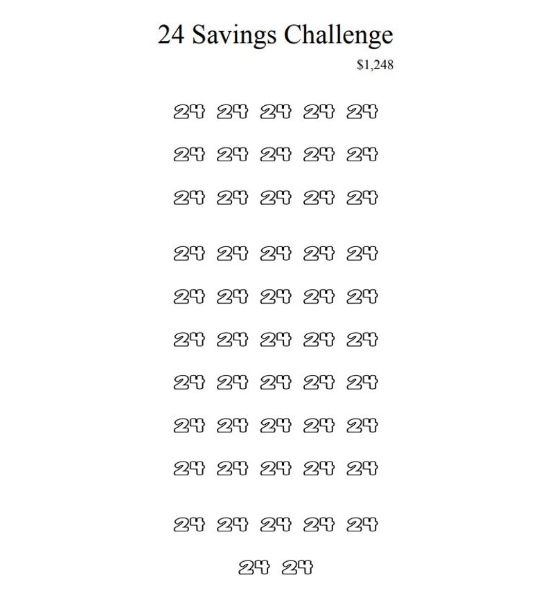 2024 Savings Challenge Printable Etsy UK