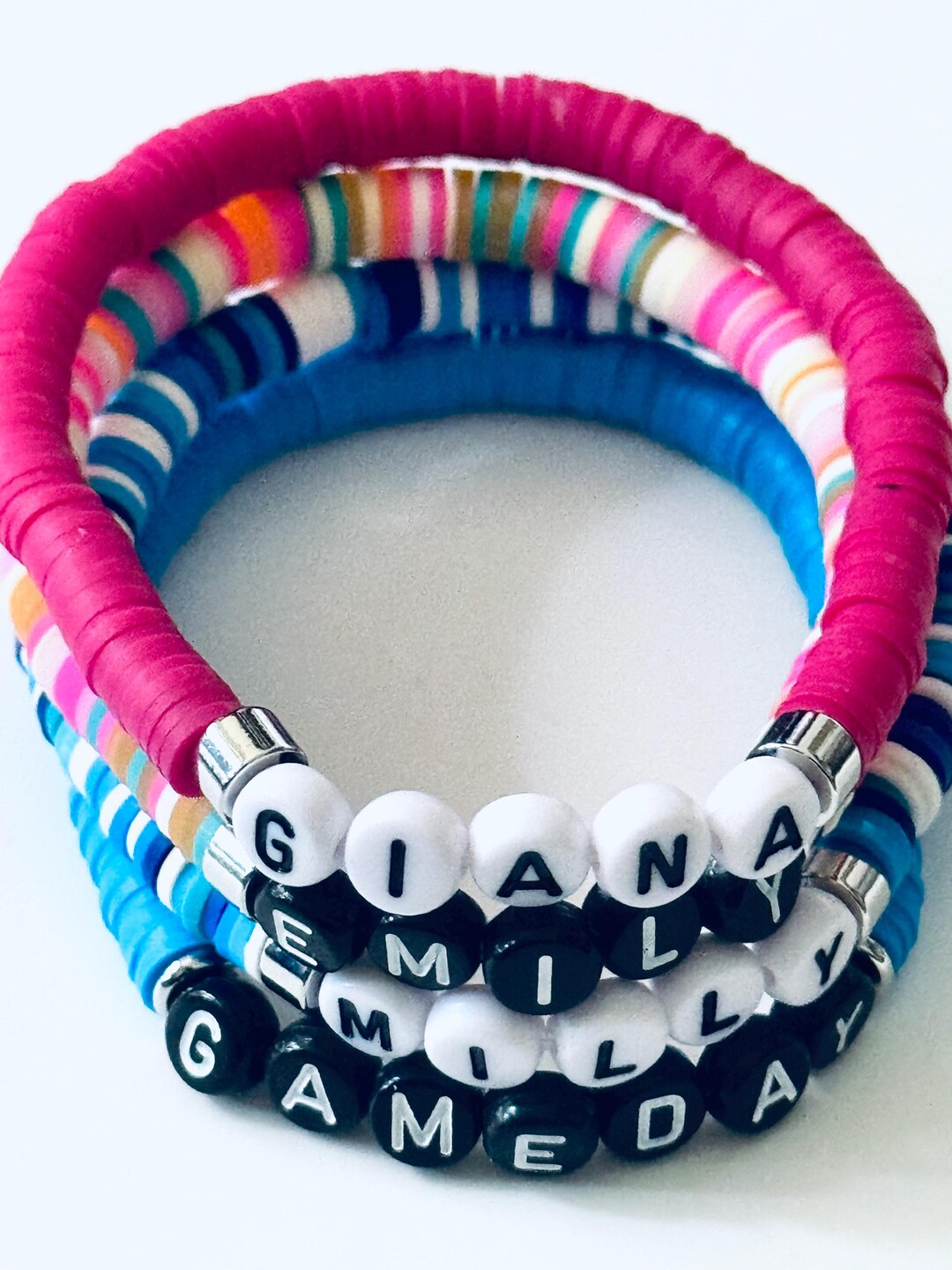 Heishi Bracelets, Personalized Name Bracelet: Custom Clay Jewelry ...