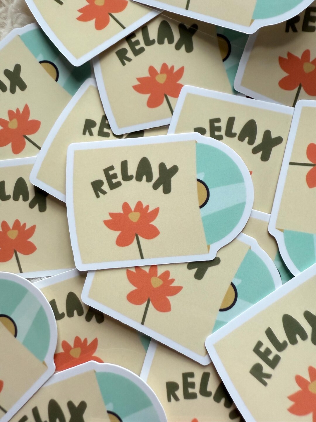 Relax Sticker - Waterproof Glossy Decal - Etsy