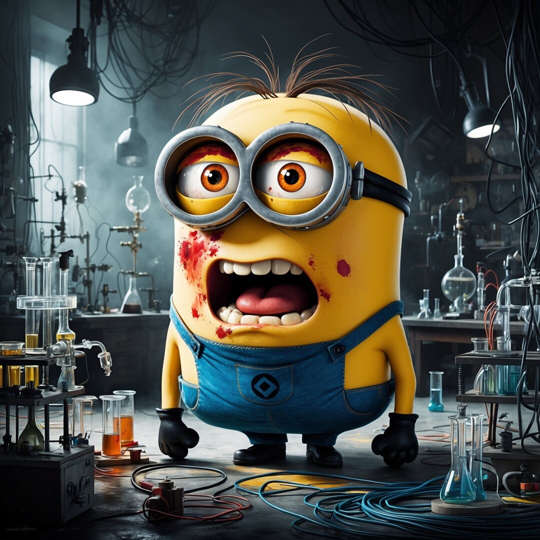 Digital Art - Illustration of Minion in a Lab - Etsy