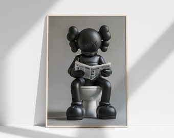 Kaws on the Toilet Gold, Hypebeast Single Poster,printable KAWS ...