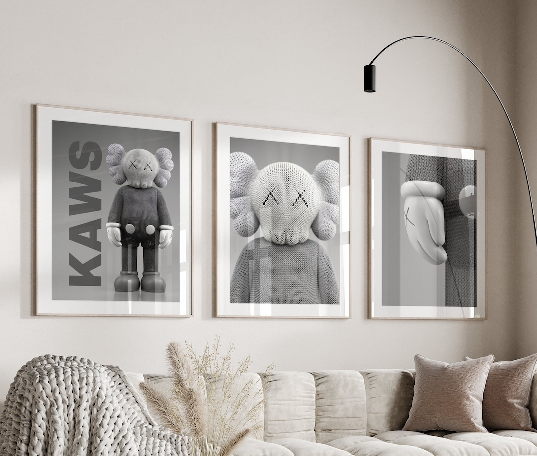 Fabric Style Hypebeast Toys Poster Set of 3,wall Art,minimalist ...