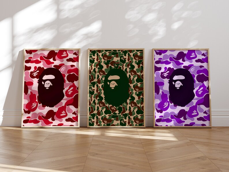 Set of 3 BAPE Poster Hypebeast Posterprintable Graffiti - Etsy