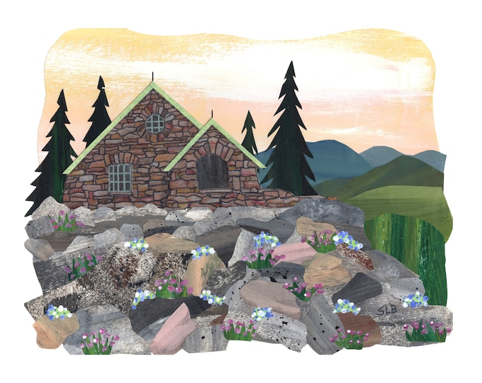 Art Print, Cut-paper Collage, Hand Painted Paper, Paper Art, Historic ...
