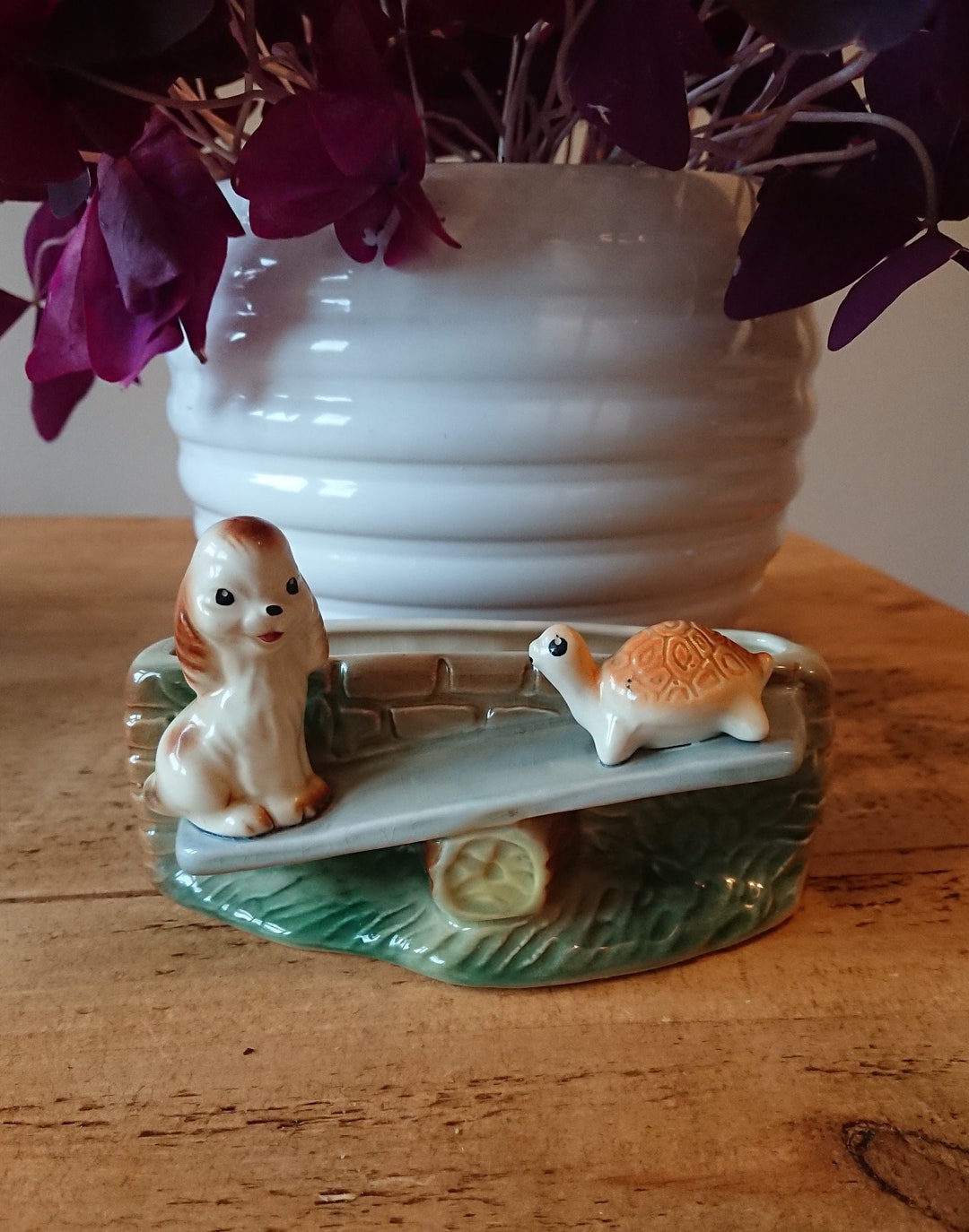 Hornsea Pottery 'playtime' 1950s Puppy and Tortoise Posy Vase - Etsy UK