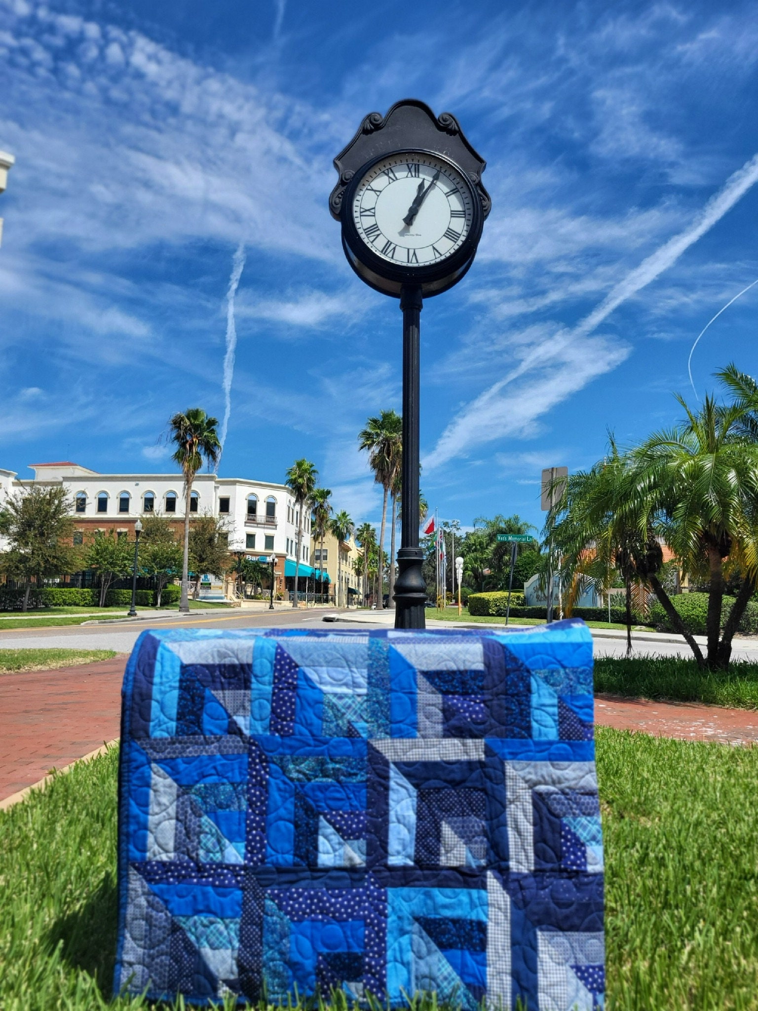 Handmade Blue Quilt Lucky Log Cabin - Etsy