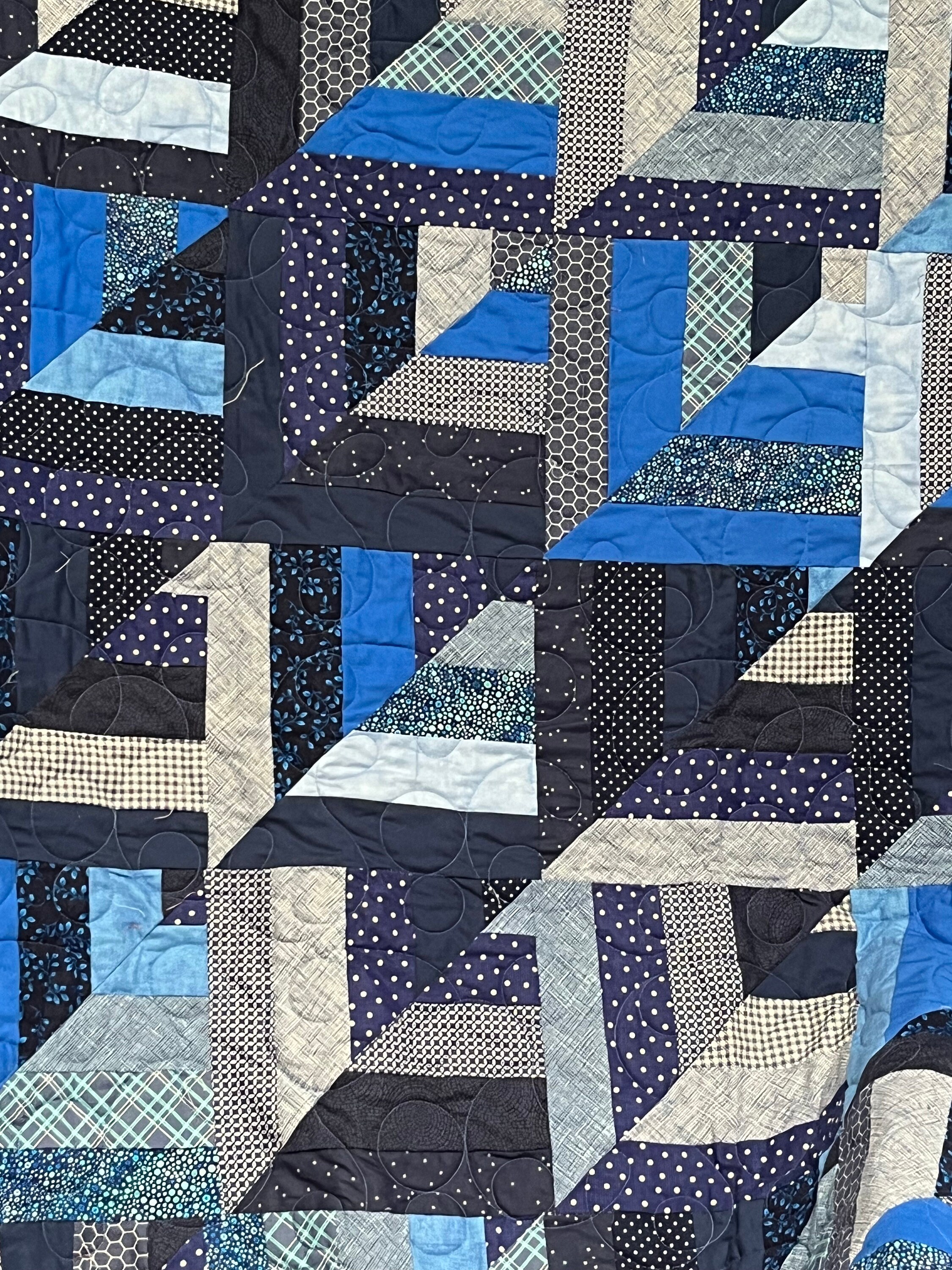 Handmade Blue Quilt Lucky Log Cabin - Etsy