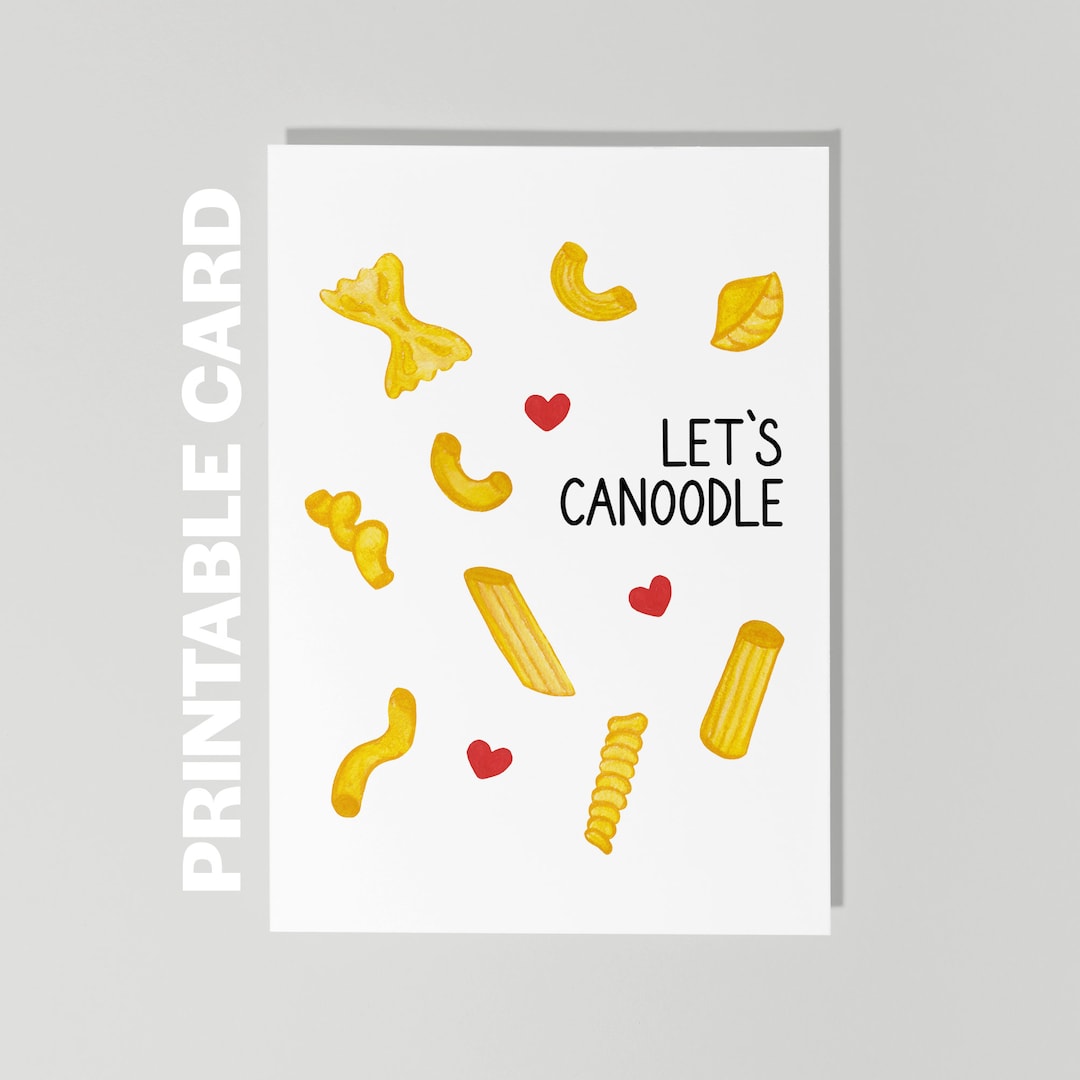 Printable Valentine's Day Card, Pasta Card, Funny I Love You Card ...