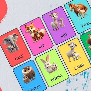 CUTE ANIMALS • 16 Editable Montessori Cards • Flash Cards Nomenclature ...