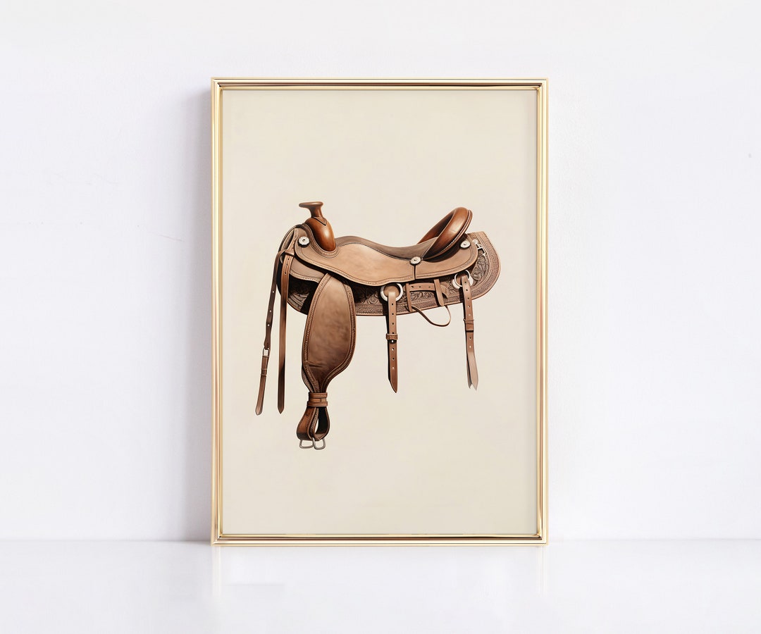 Vintage Horse Saddle Print: Equestrian Farmhouse Decor (digital ...