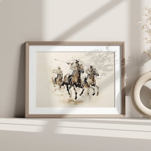 VINTAGE POLO ART Printable, Vintage Polo Players Painting, Polo Fan ...