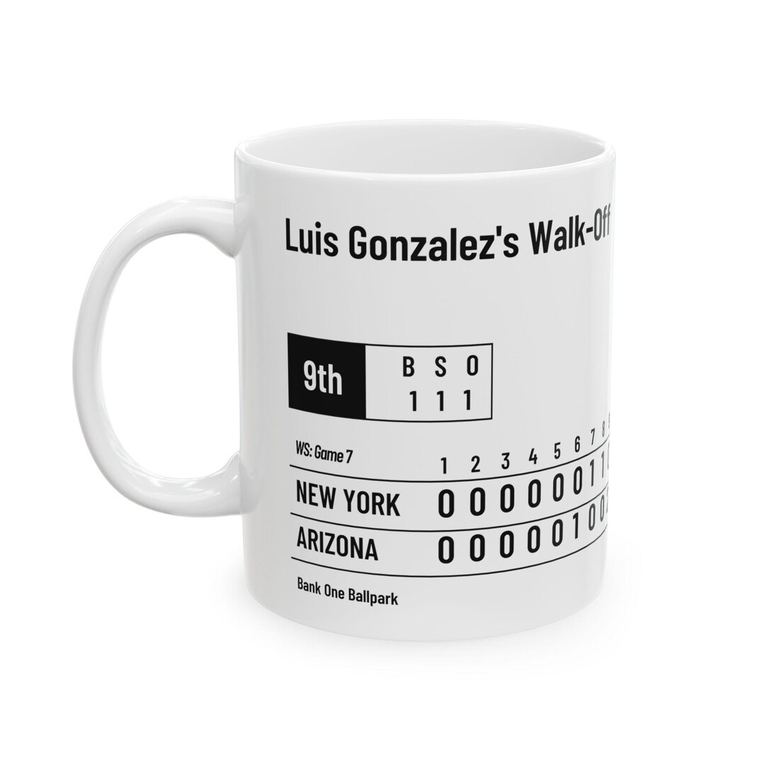 2001 Arizona Diamondbacks Mug: Luis Gonzalez World Series 11oz or 15oz ...