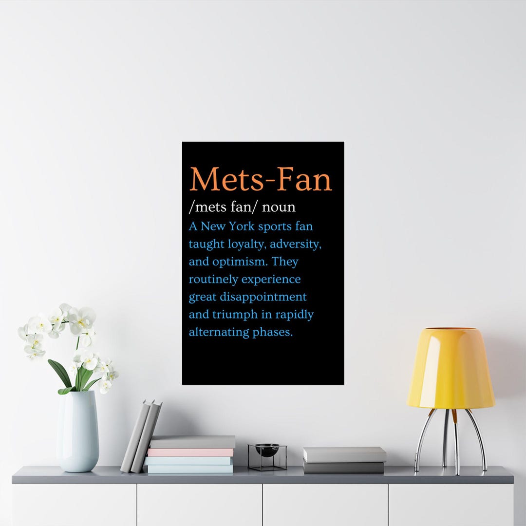 Vertical Poster, NY Mets Funny Definition Wall Art Print, Different ...