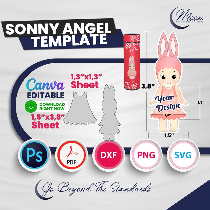 Sony Angel Template Svg / Png / Psd / Dxf /pdf - Etsy