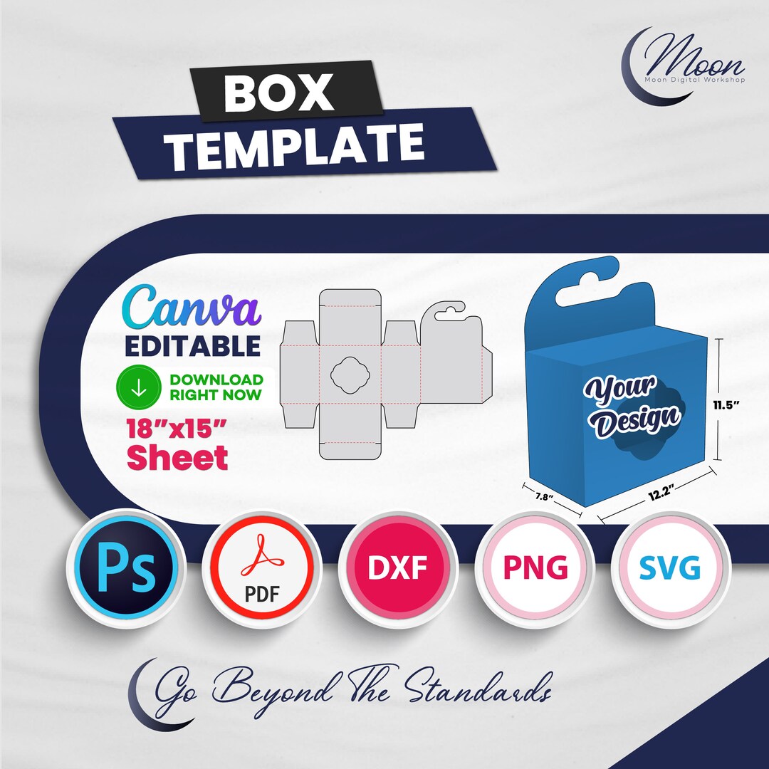 Product Box Template Svg / Png / Psd / Dxf /pdf - Etsy UK