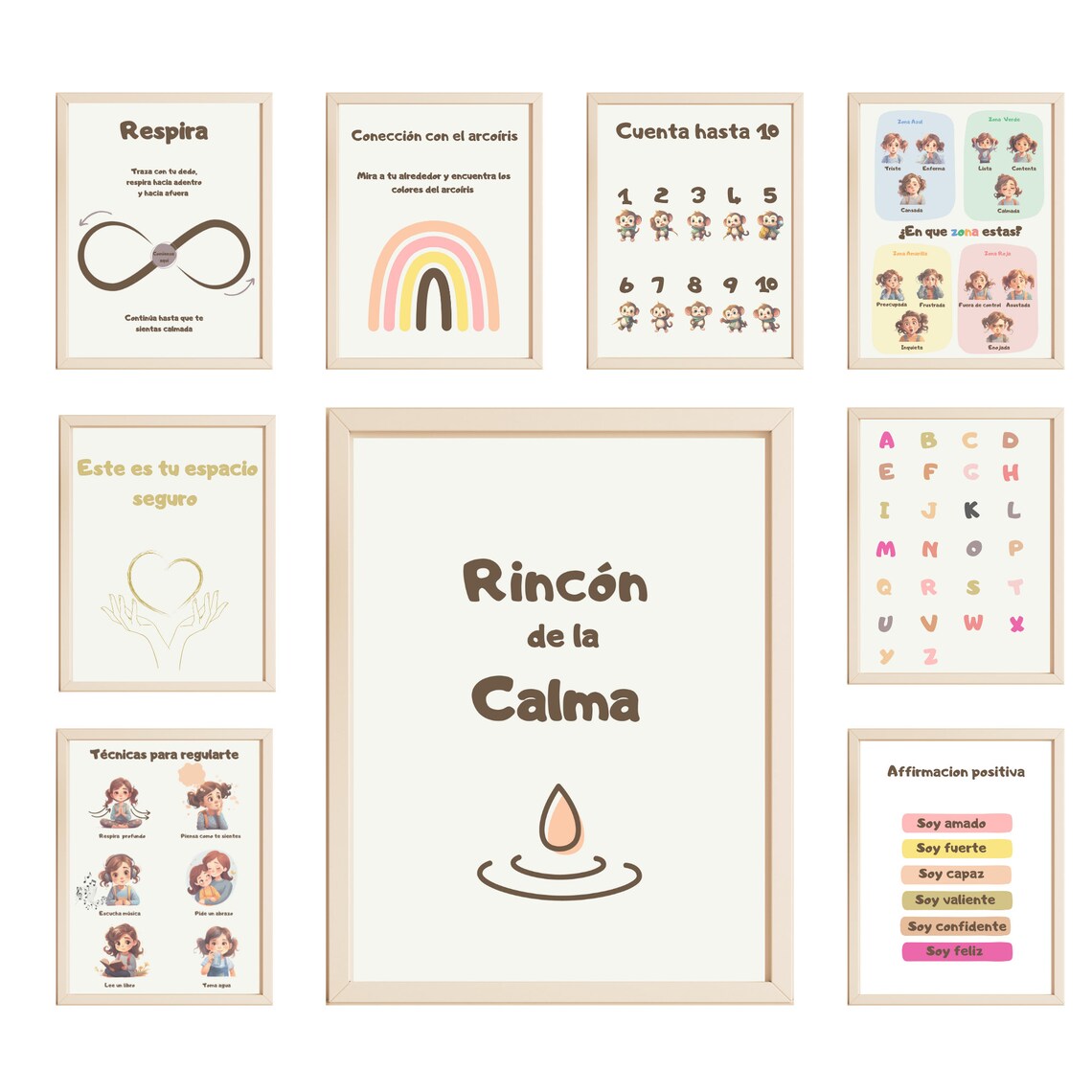 Calm Corner Posters in Spanish, Posters Del Rincón De La Calma. Instant ...