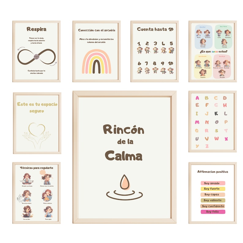 Calm Corner Posters in Spanish, Posters Del Rincón De La Calma. Instant ...