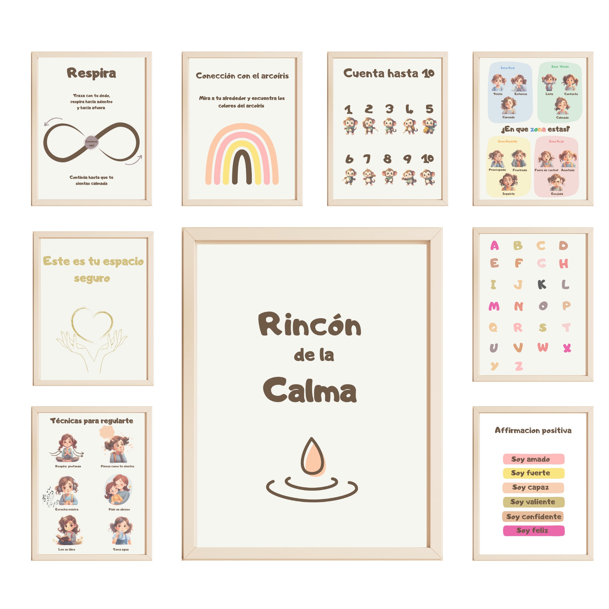 Calm Corner Posters in Spanish, Posters Del Rincón De La Calma. Instant ...