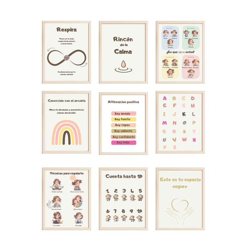 Calm Corner Posters in Spanish, Posters Del Rincón De La Calma. Instant ...