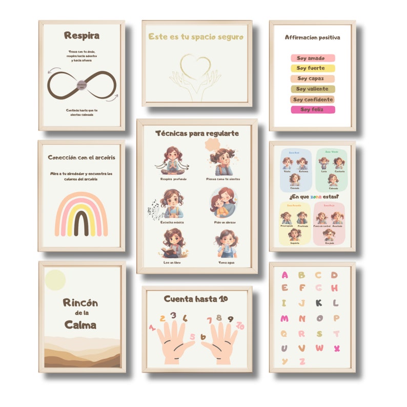 Calm Corner Posters in Spanish, Posters Del Rincón De La Calma. Instant ...