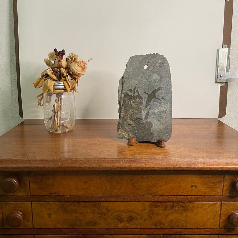 Slate Rock Carved Artwork Painting Art - Etsy