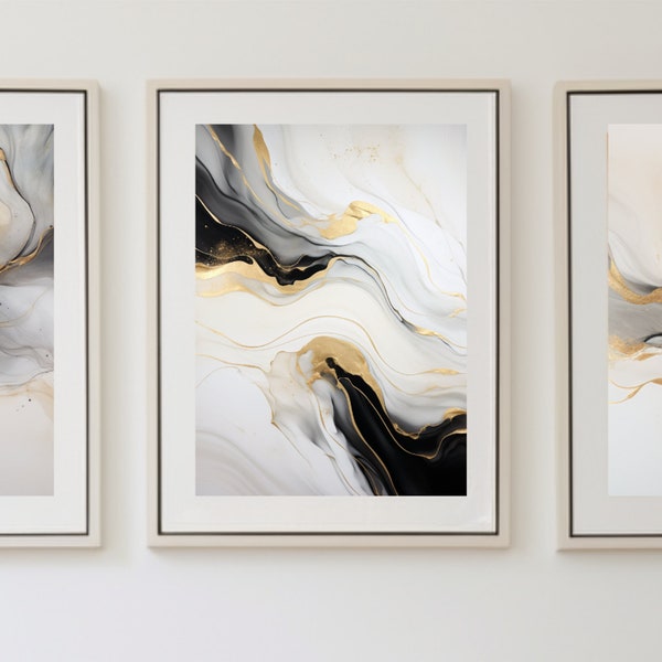 Large Gold and Black Wall Art - Etsy