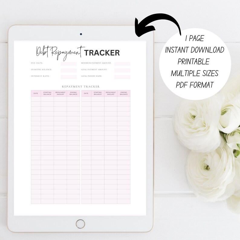 Debt Repayment Tracker Printable, Pink Debt Payoff Tracker, Debt ...