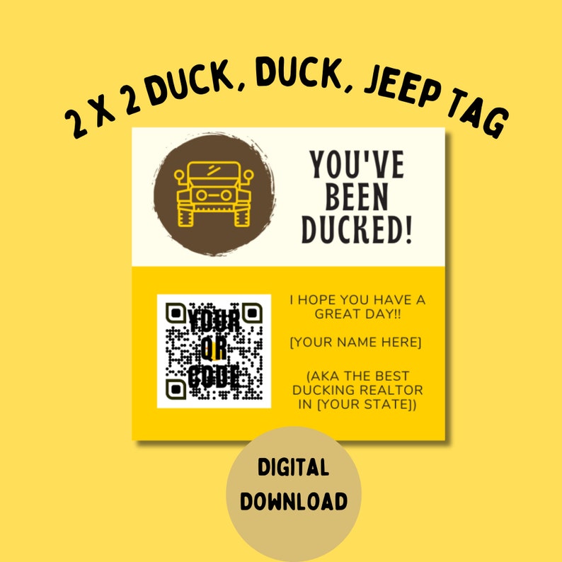 Duck Duck Jeep Tag: Realtor Marketing (digital Download) - Etsy