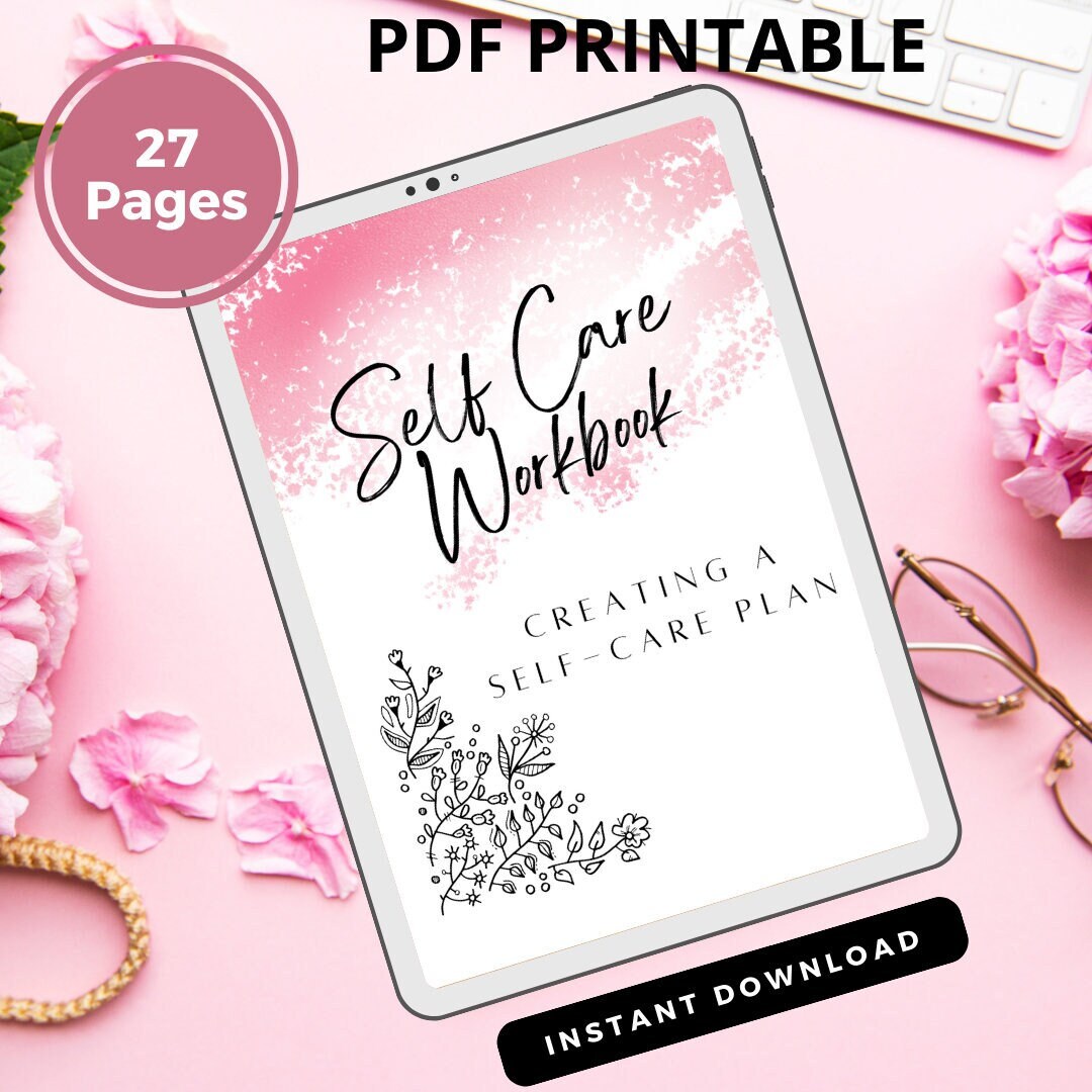 Pink Digital Self Care Workbook | Selfcare Journal, Well Being Work ...