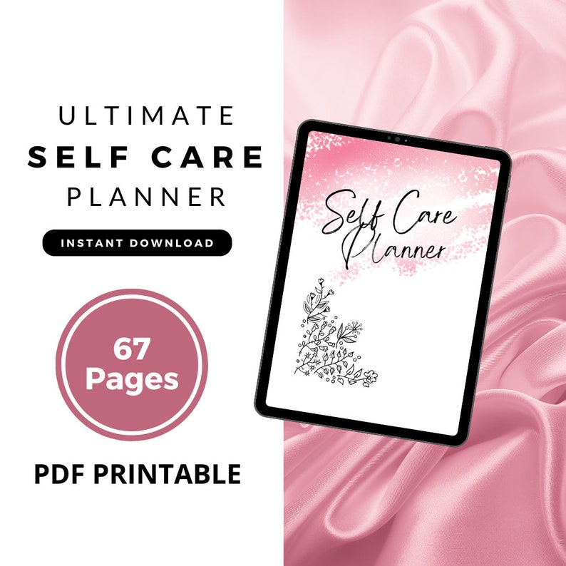 Pink Digital Self Care Planner Well-being Journal, Selfcare Checklists ...