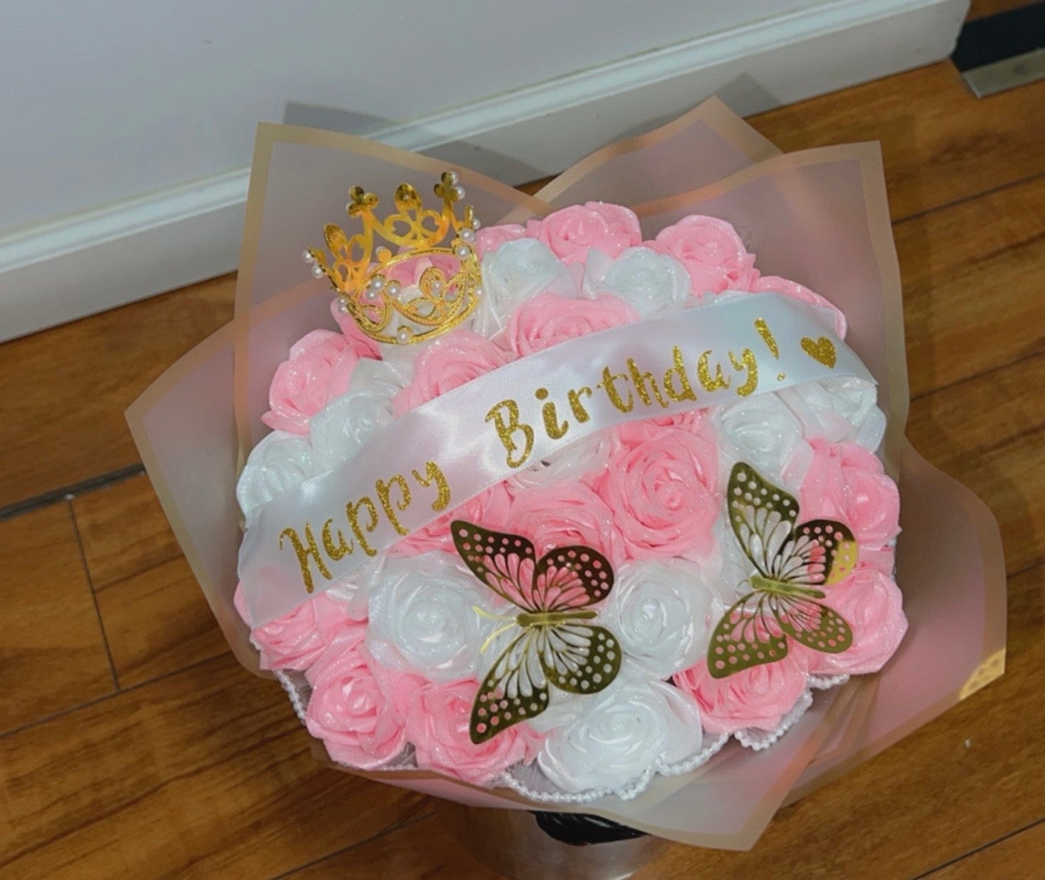Eternal Flowers With Glitter and Customized Ribbon - Etsy