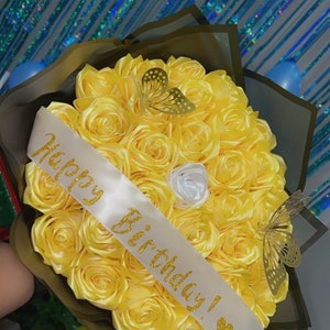 Eternal Flowers With Glitter and Customized Ribbon - Etsy