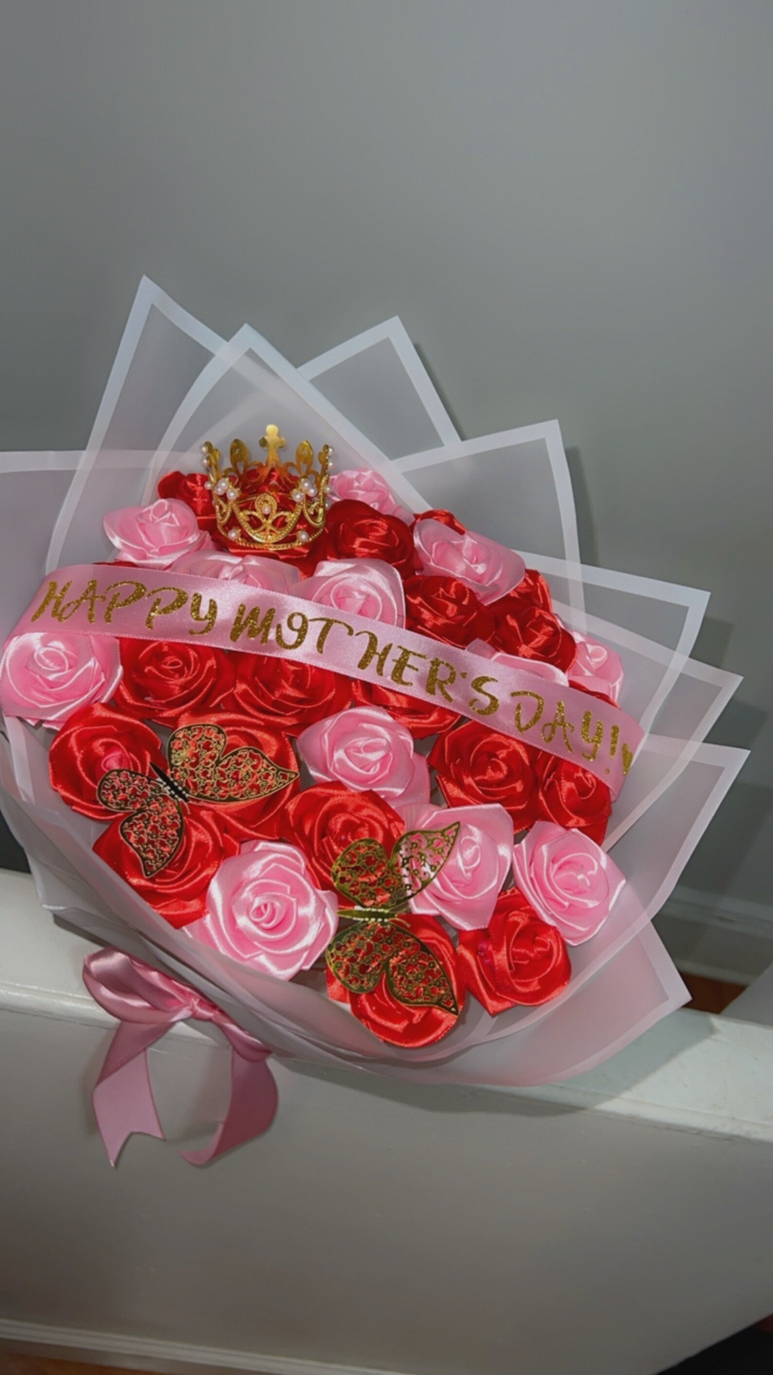 Eternal Flowers With Glitter and Customized Ribbon - Etsy