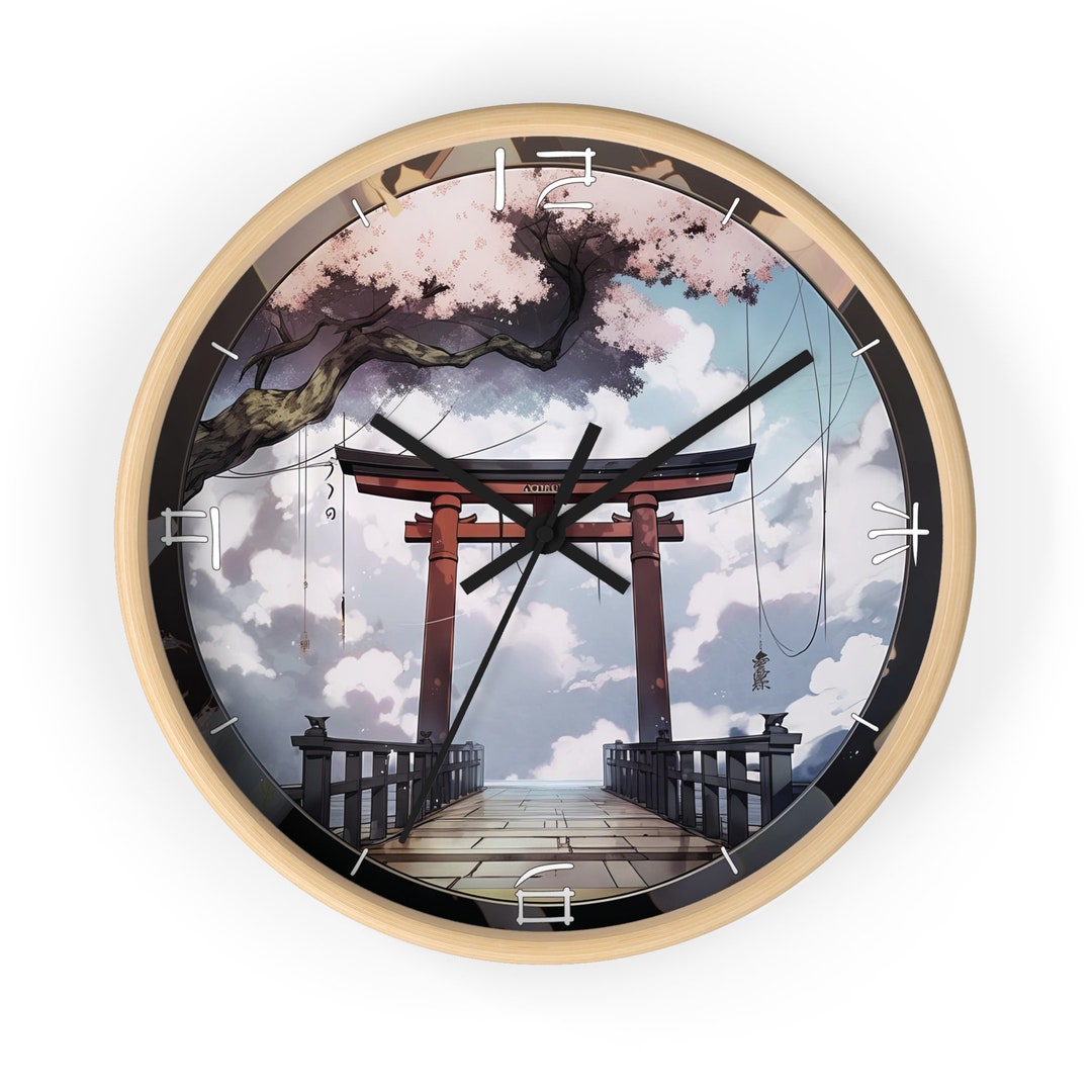 Cherry Blossom Bridge Wall Clock Anime Fan Gift - Etsy