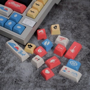 Retro Poster Keycap Set for Mechanical Keyboard ｜152pcs｜cherry Profile ...