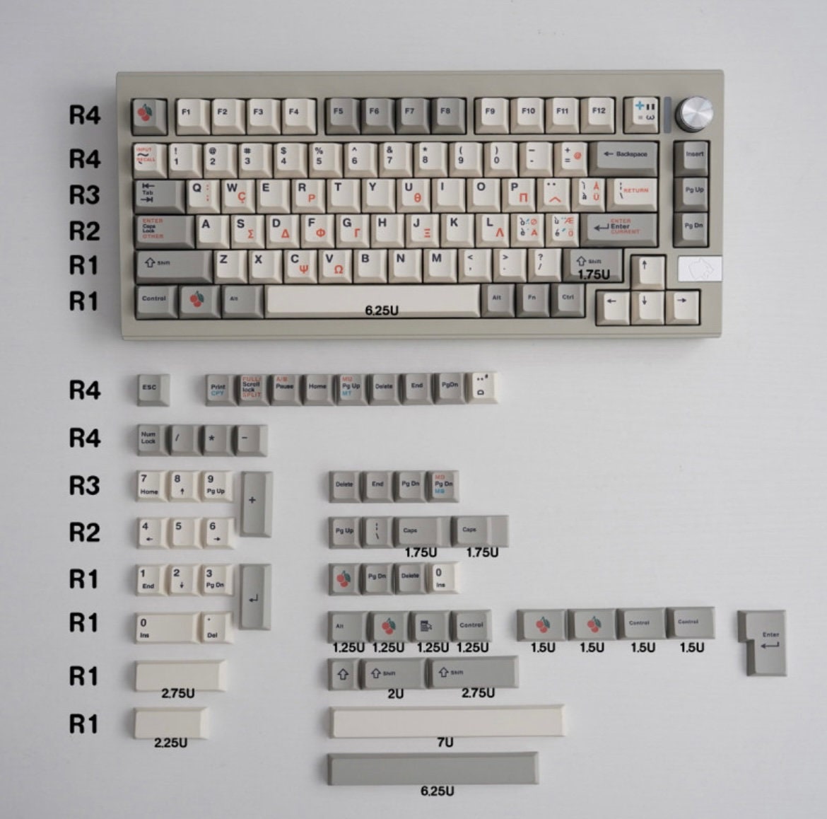 Retro Greek Keycap Set for Mechanical Keyboard 136pcscherry Profilepbt ...