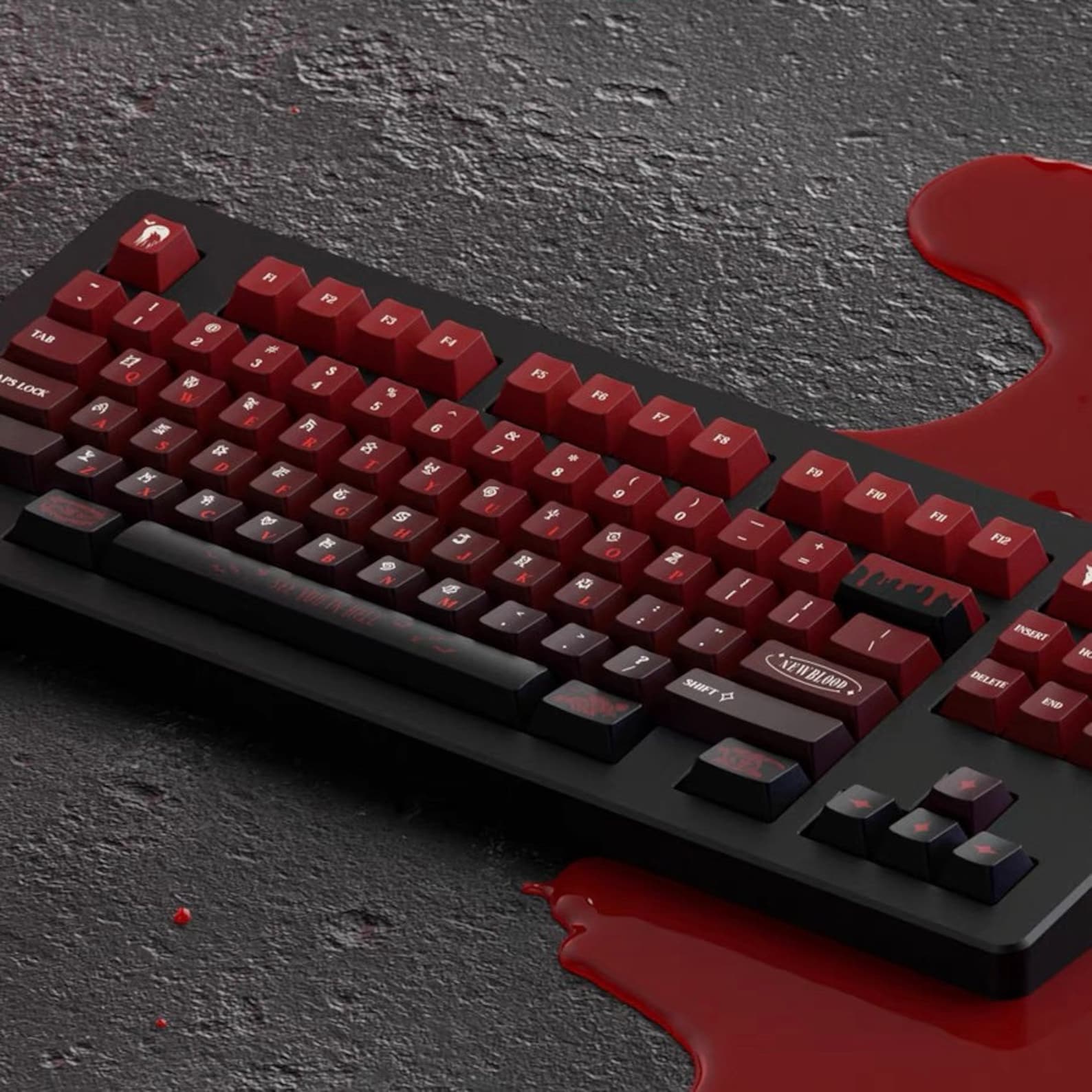 New Blood Theme Gradient Keycap Set for Mechanical Keyboard152pcscherry ...