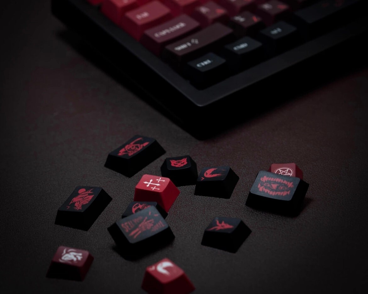New Blood Theme Gradient Keycap Set for Mechanical Keyboard152pcscherry ...