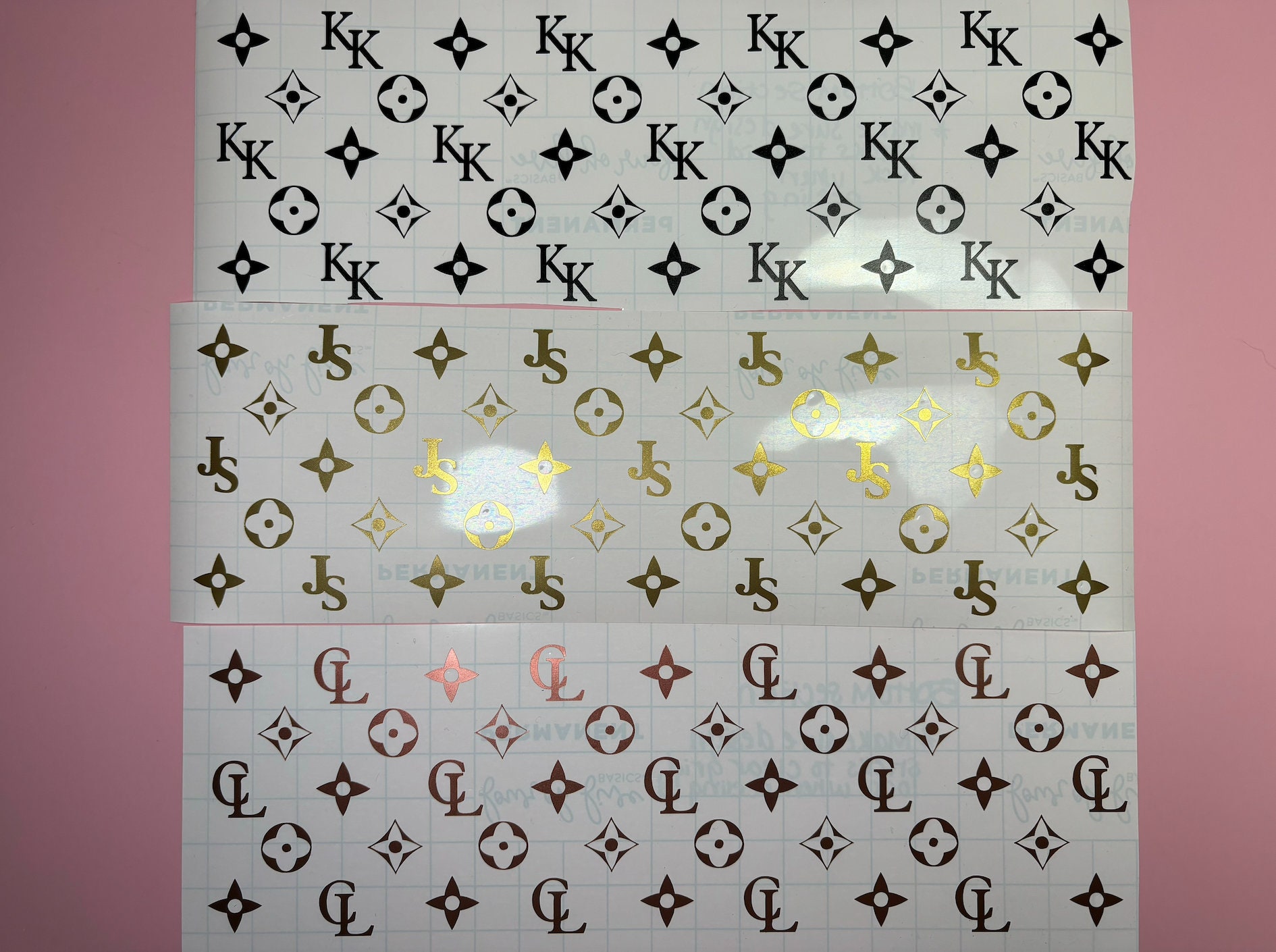 Designer Inspired (first & Last Initials) Sticker Wrap - Etsy
