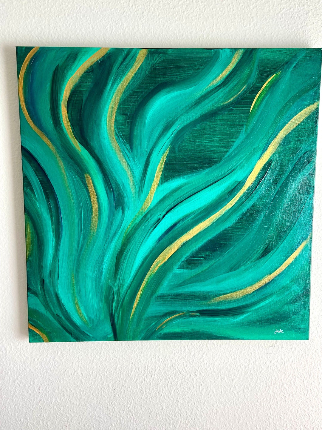 Original Algae Plant Acrylic Painting on Canvas Wall Art Bedroom Wall ...