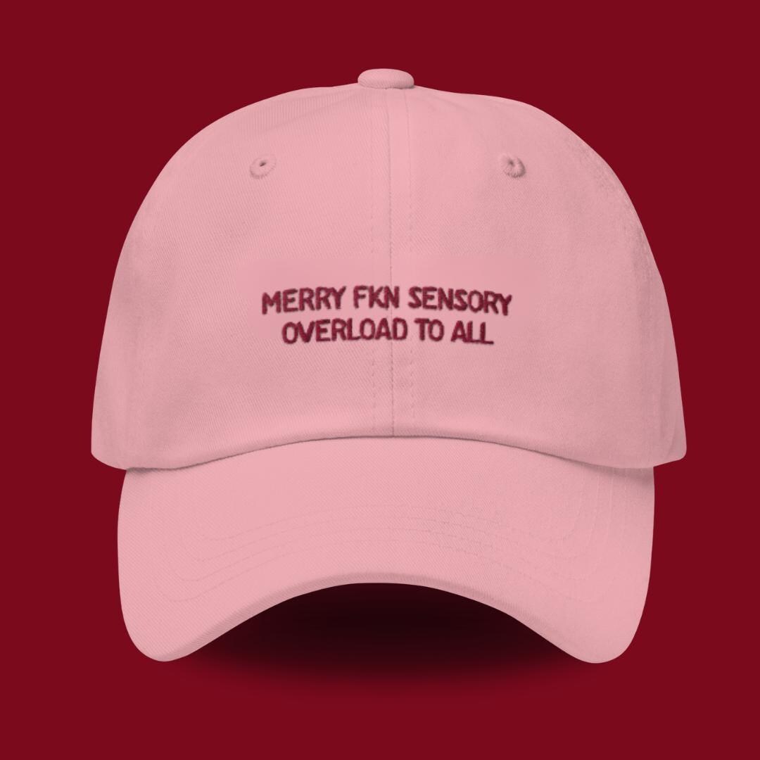 Merry FKN Sensory Overload to All Embroidered Cap Funny Christmas Hat ...
