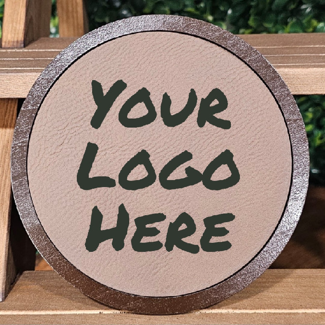 Custom Wood and Leather Coasters/laser Cut/laser Engraved/faux Leather ...