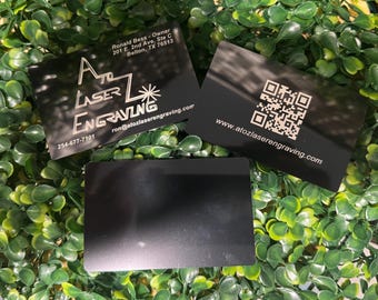 Laser Engraved Metal Business Cards - Etsy