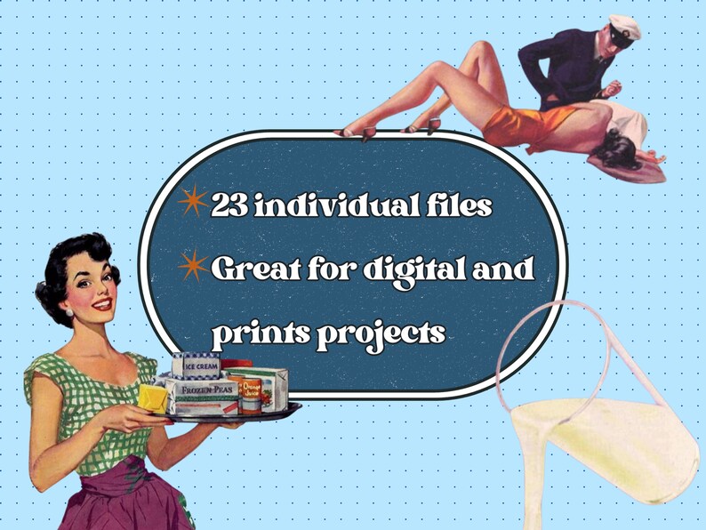 Retro Ad Collage Pack | Digital Download | PNG Cut-outs - Etsy