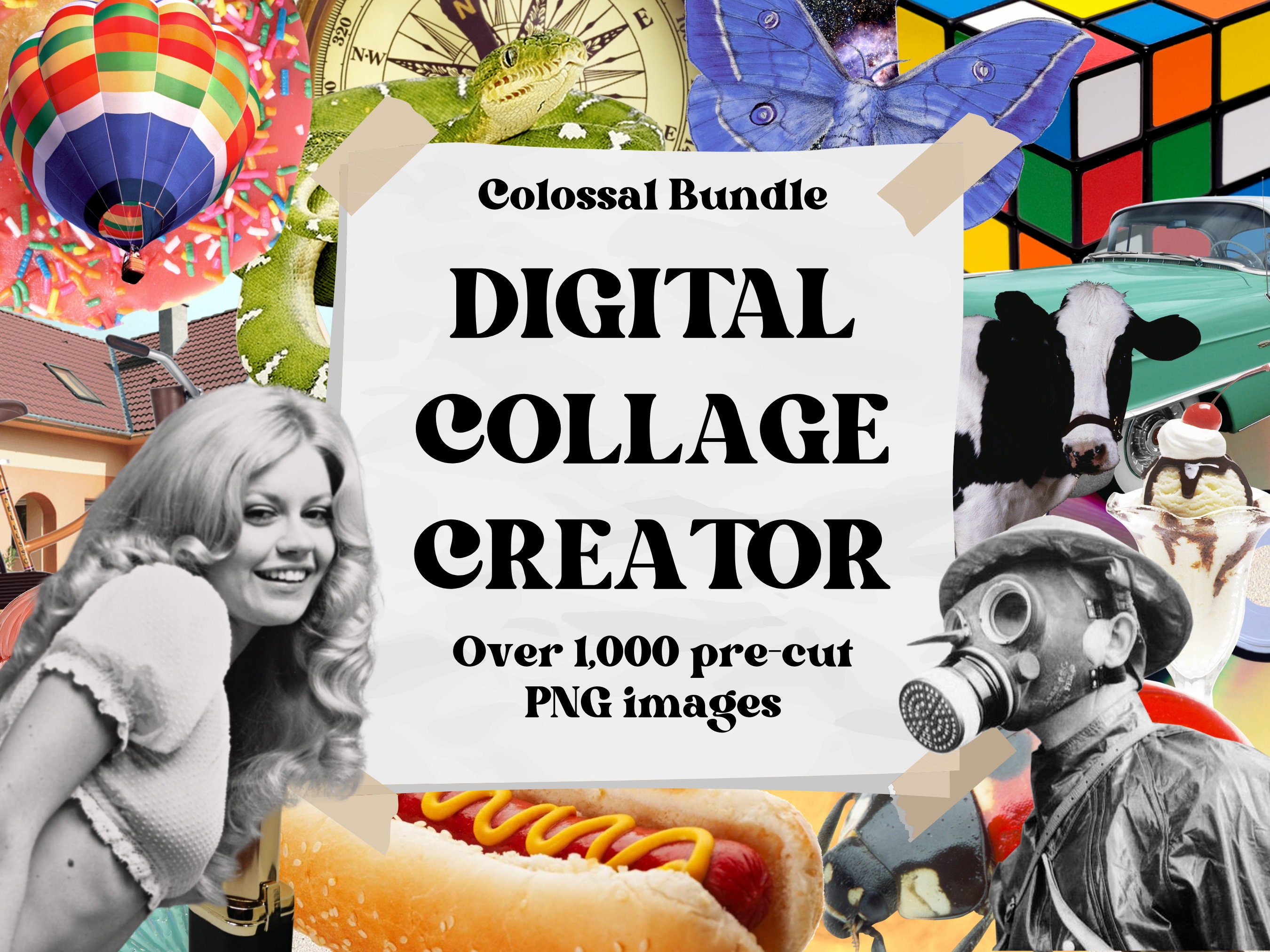 Colossal Collage Creator | 1,000+ Pre-cur PNG Images | Great for Canva ...