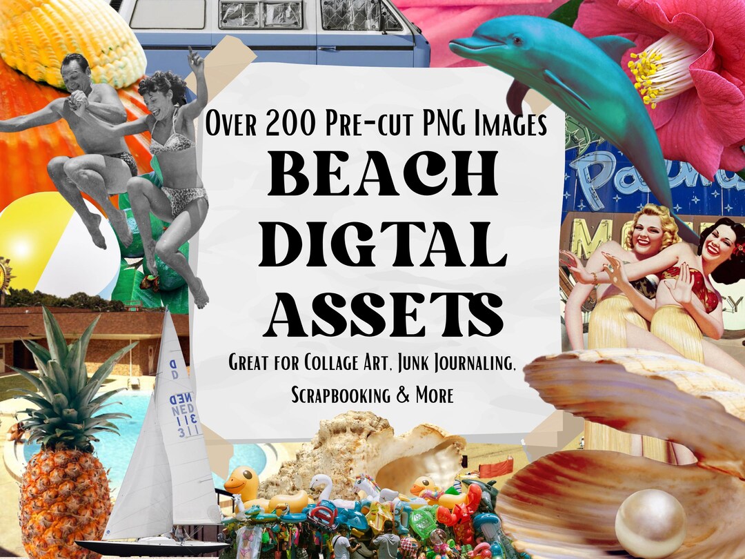 Beach Collage Creator: 240 PNG Digital Cut-outs (digital Download) - Etsy
