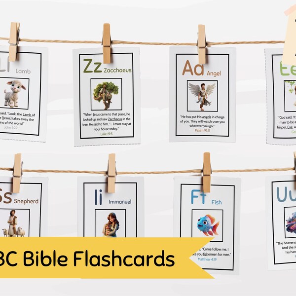 Abc Bible Verse Cards - Etsy