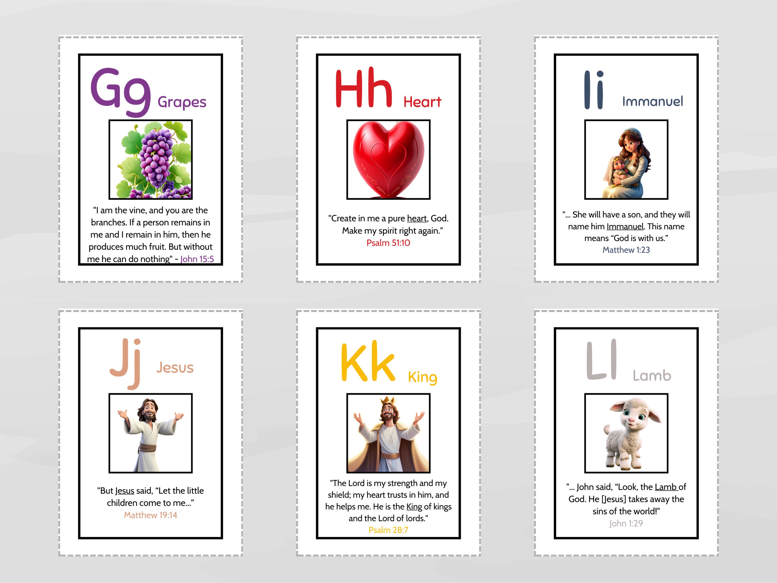 Printable ABC Bible Flash Cards Verses Toddler School - Etsy